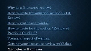 Writing a literature review | PPTX