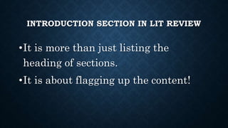 Writing a literature review | PPTX