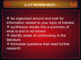 Writing A Lit Review | PPT