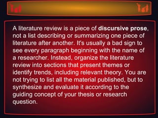 Writing A Lit Review | PPT