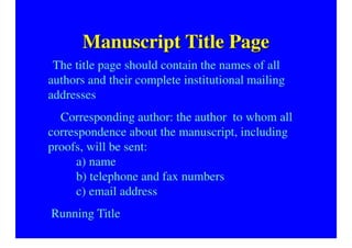 Writing A Manuscript For The Journal Of Biological Chemistry | PPT