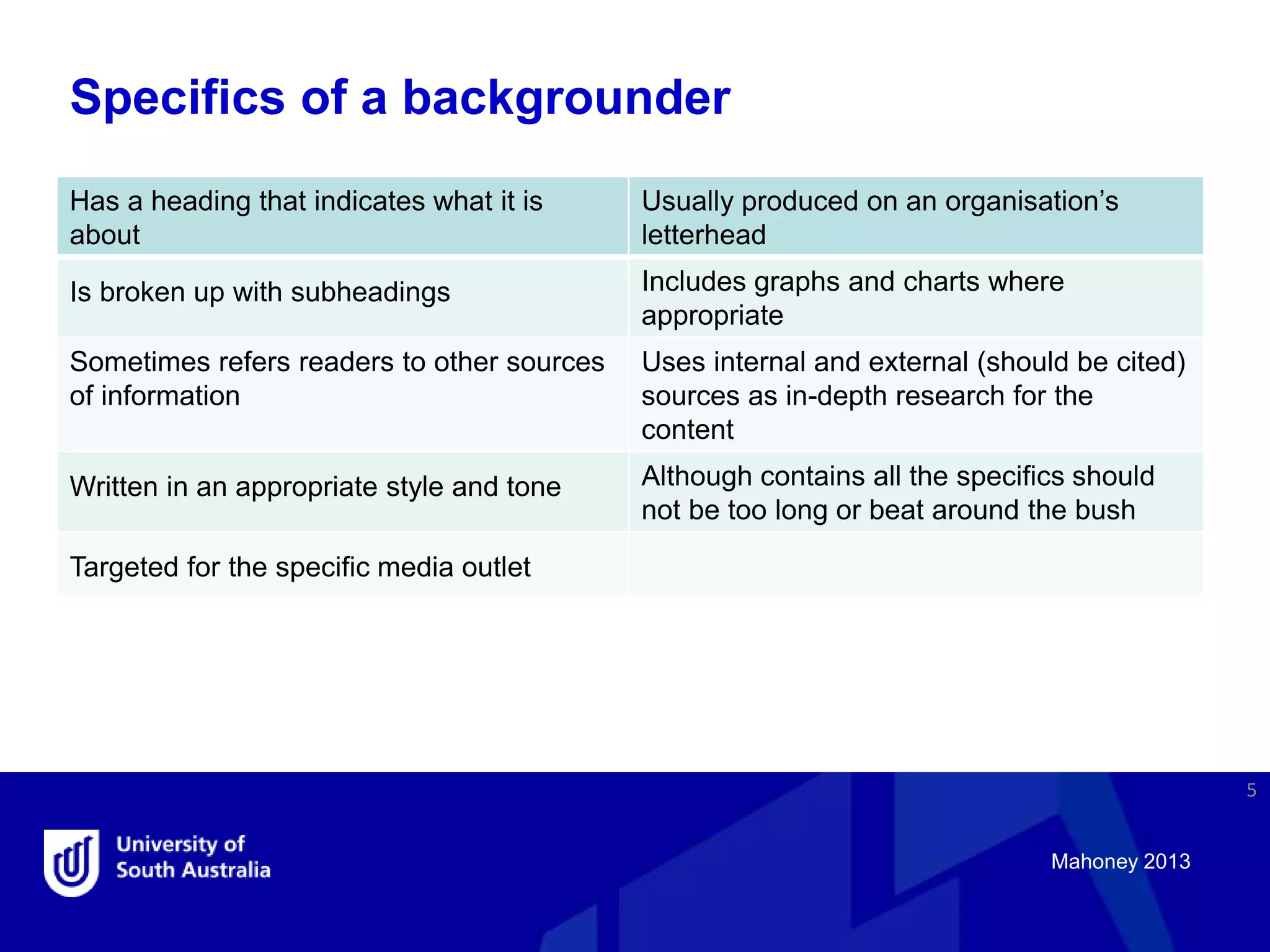 Writing a media backgrounder.pptx