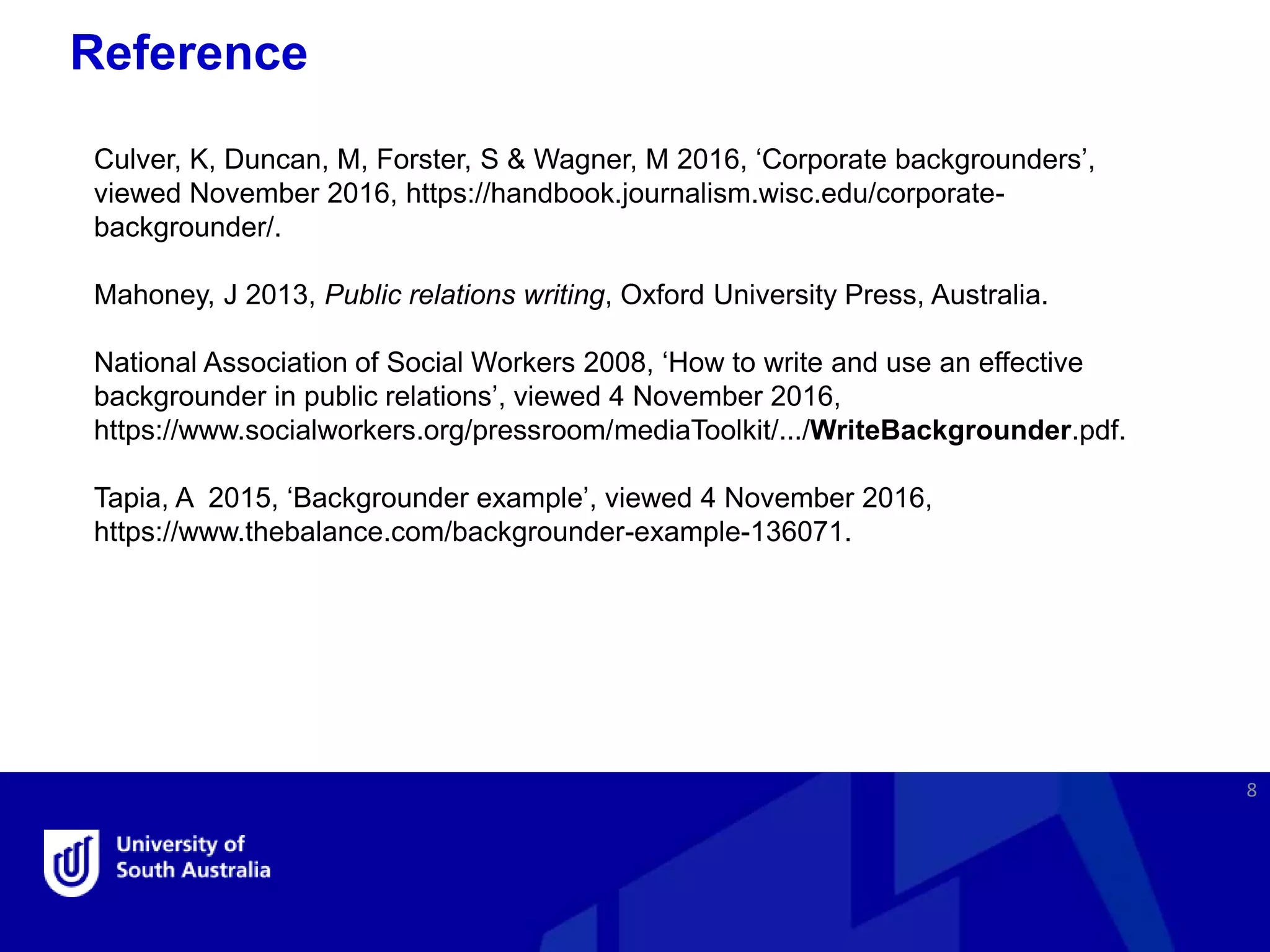 Writing a media backgrounder.pptx