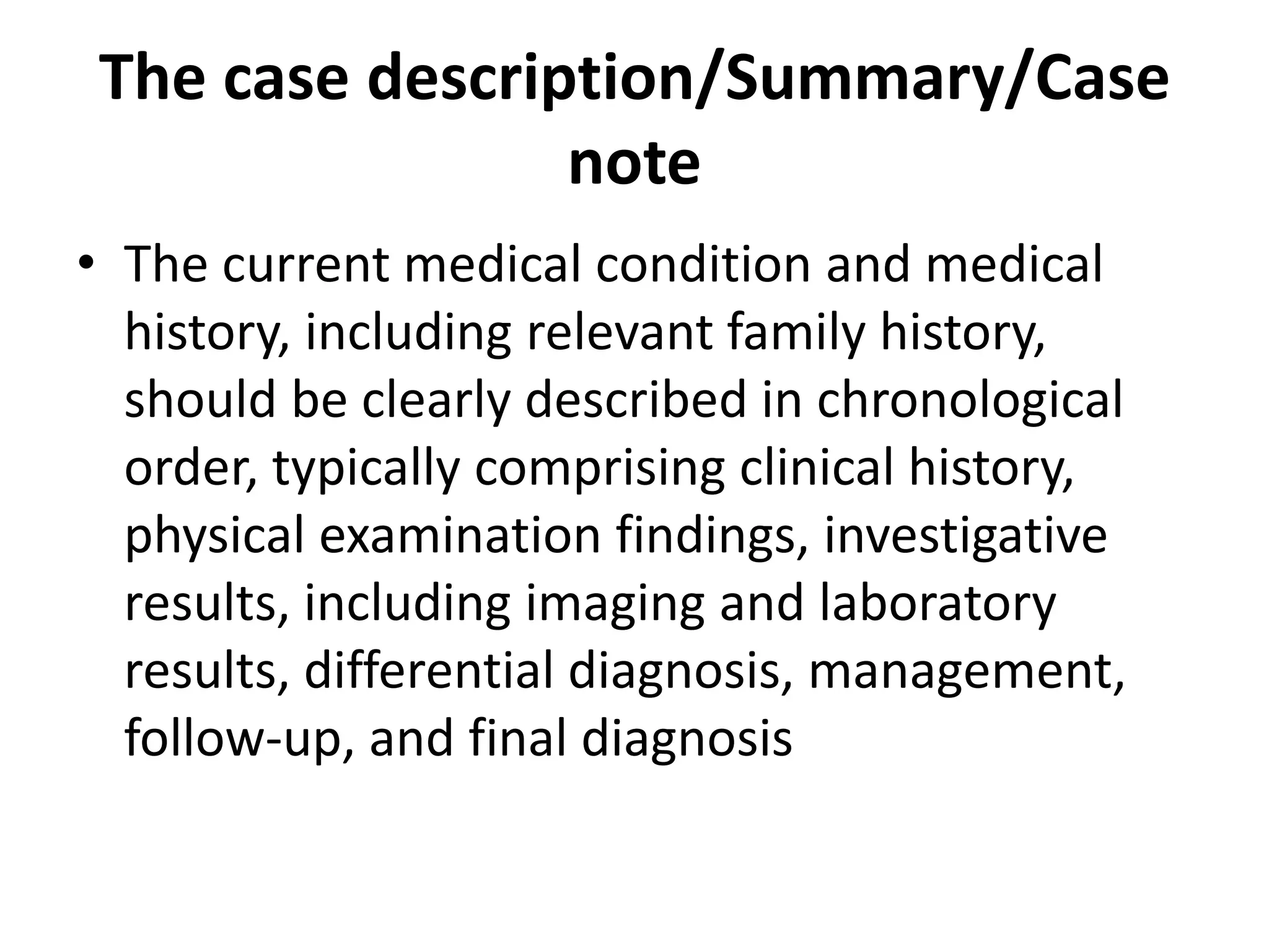 Writing a medical case report | PPTX
