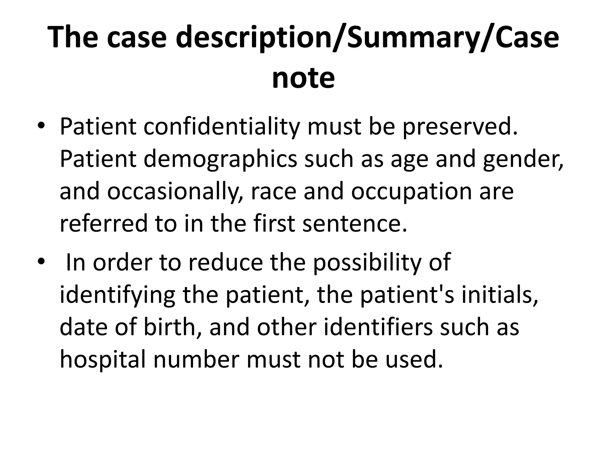 Writing a medical case report | PPTX