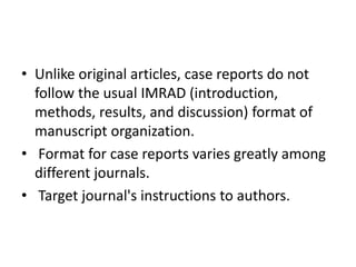Writing a medical case report | PPTX