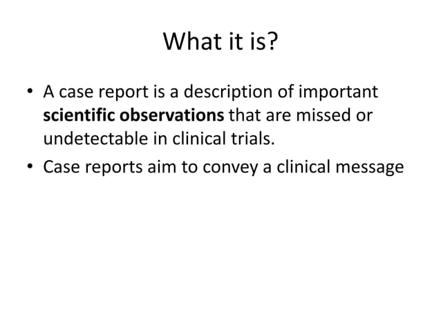 Writing a medical case report | PPTX