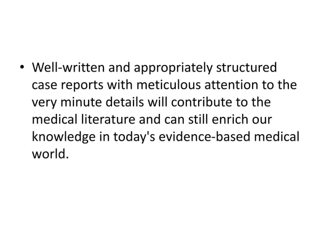 Writing a medical case report | PPTX