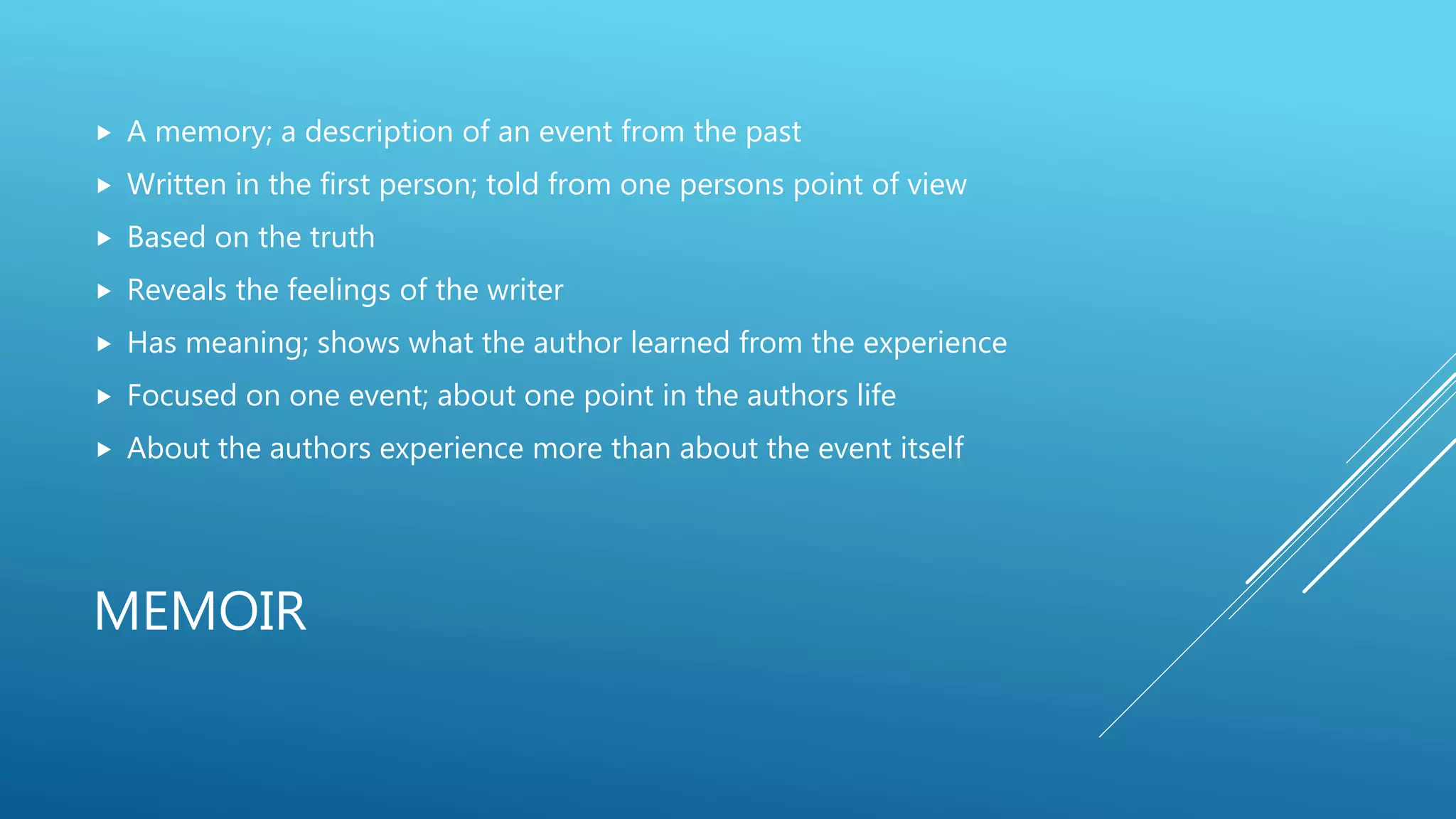 Writing a Memoir | PPTX