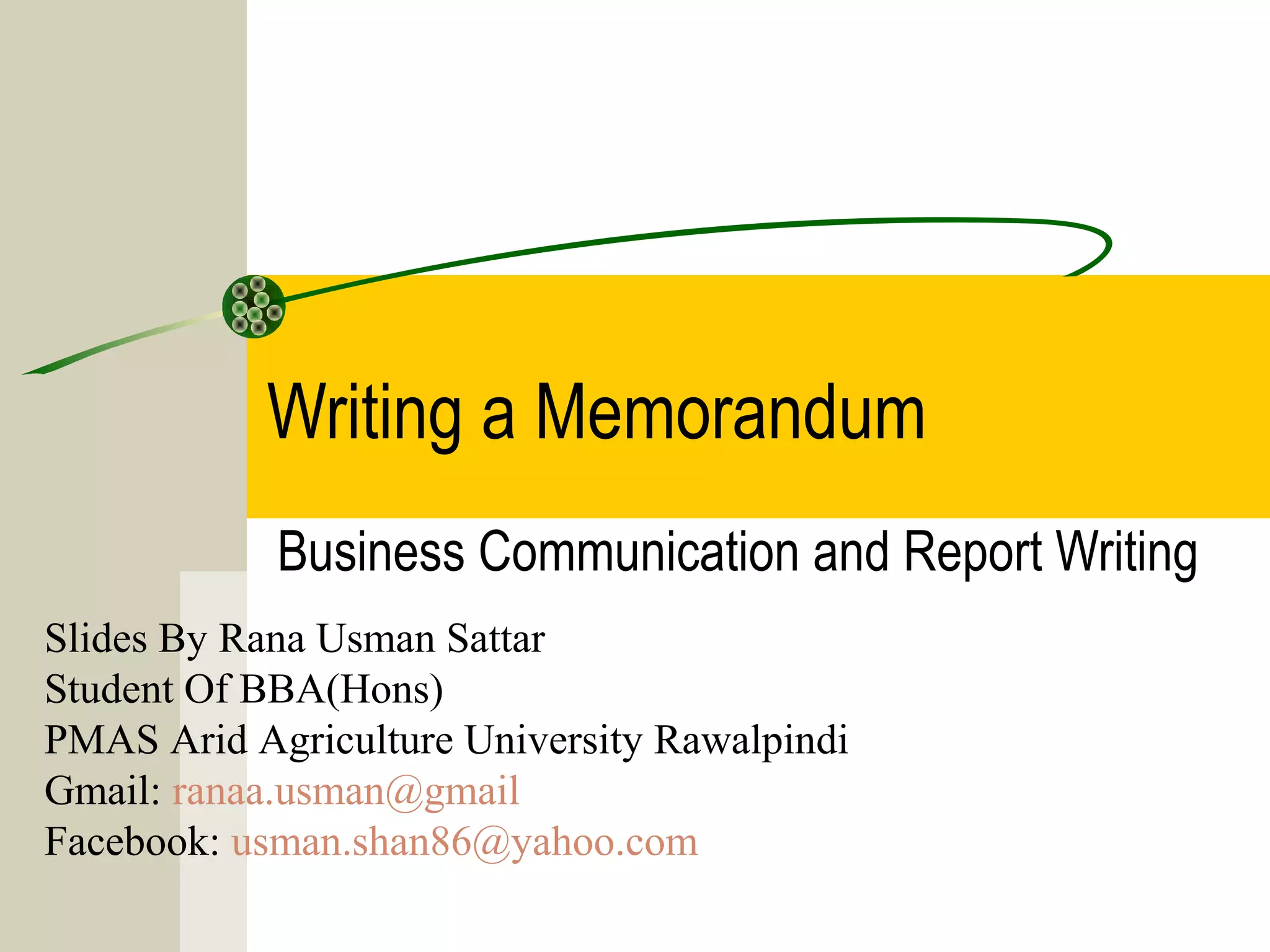 Writing a memorandum | PPT