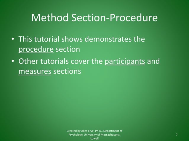 Writing a Method Section-Procedure_tcm18-117659.pptx | Education