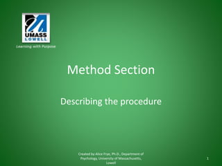 Method Section Guide | PPT