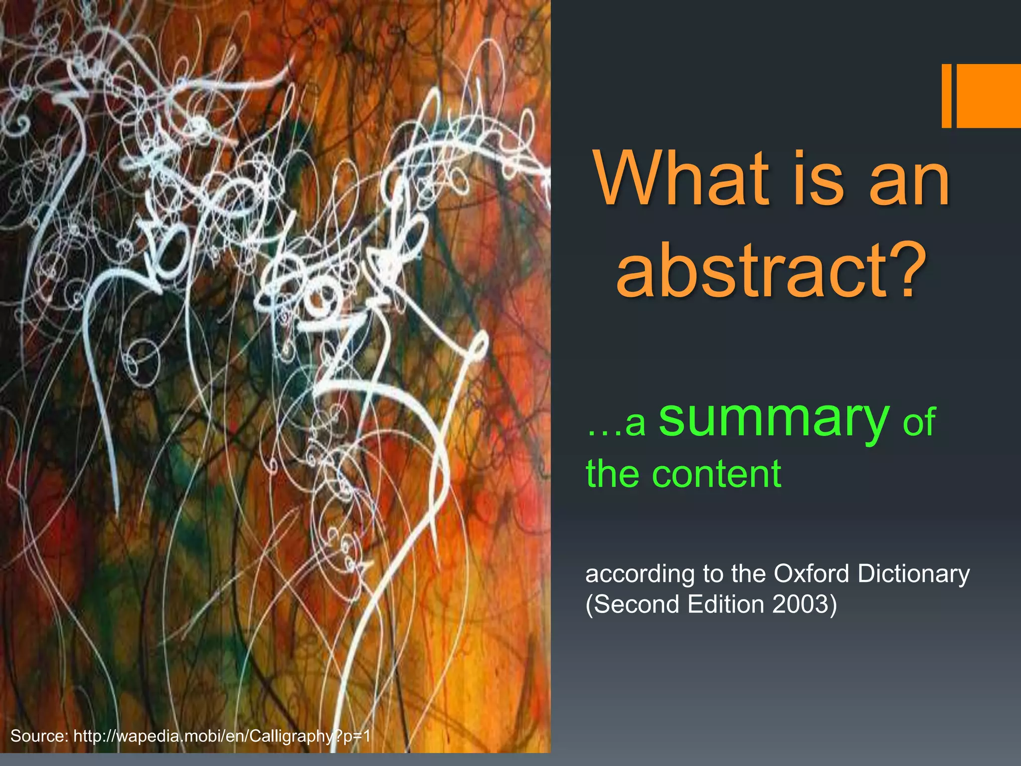 Writing an abstract | PPTX