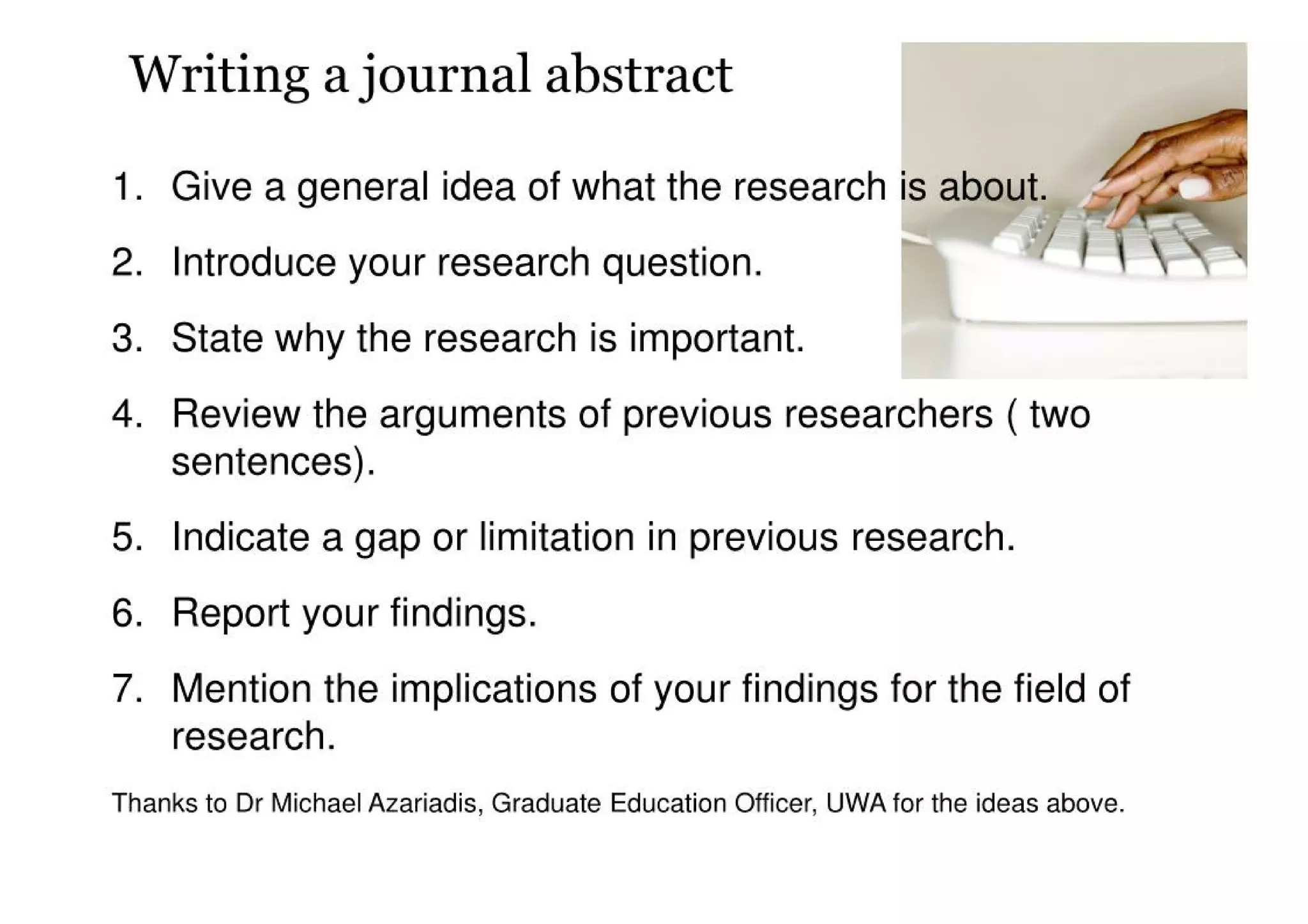 Writing An Abstract | PPT