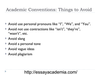 Writing an Academic Essay | PPT | Homework and Study | Education