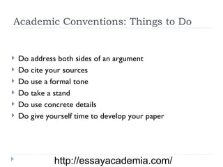 Writing an Academic Essay | PPT | Homework and Study | Education