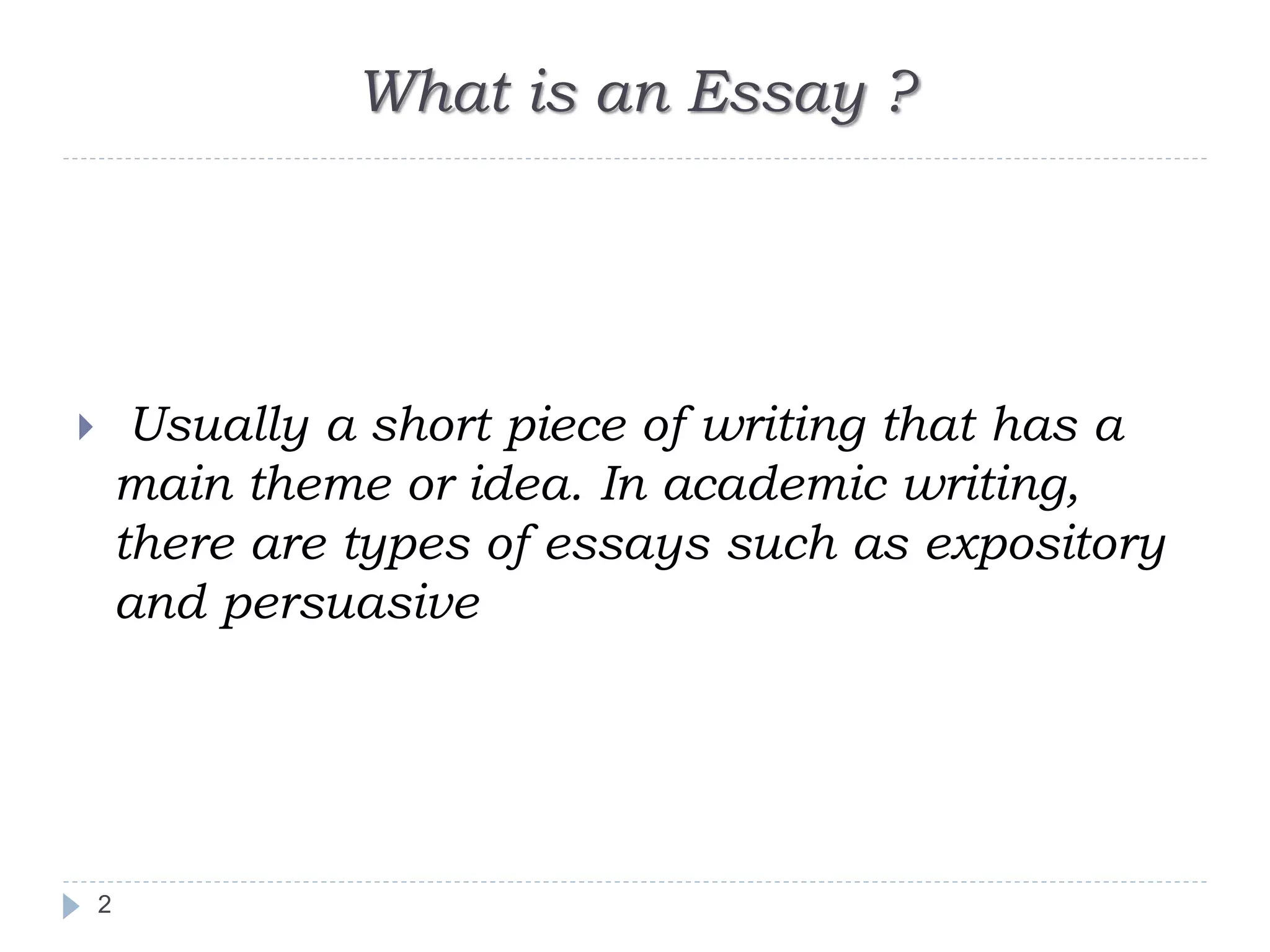 Writing an academic essay | PPTX