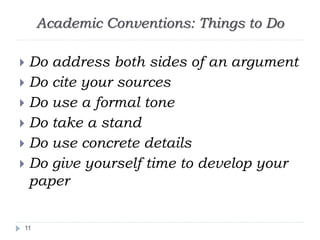 Writing an academic essay | PPTX