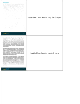 Writing Analytical Essays | PDF