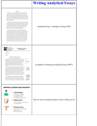 Writing Analytical Essays | PDF