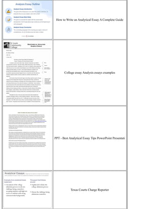 Writing Analytical Essays | PDF