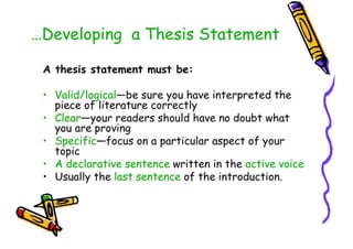 Writing An Analytical Essay | PPT