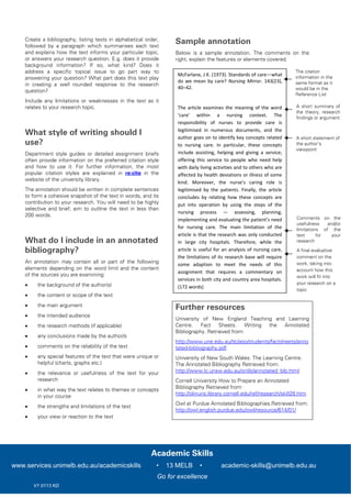 Writing an annotated bibliography by University of Melbourne Academic ...