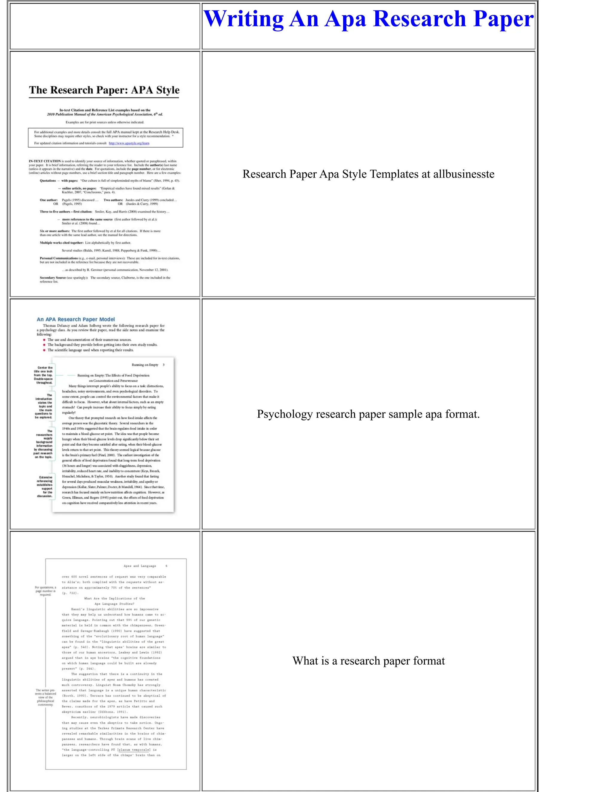 Writing An Apa Research Paper | PDF