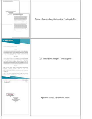 Writing An Apa Research Paper | PDF