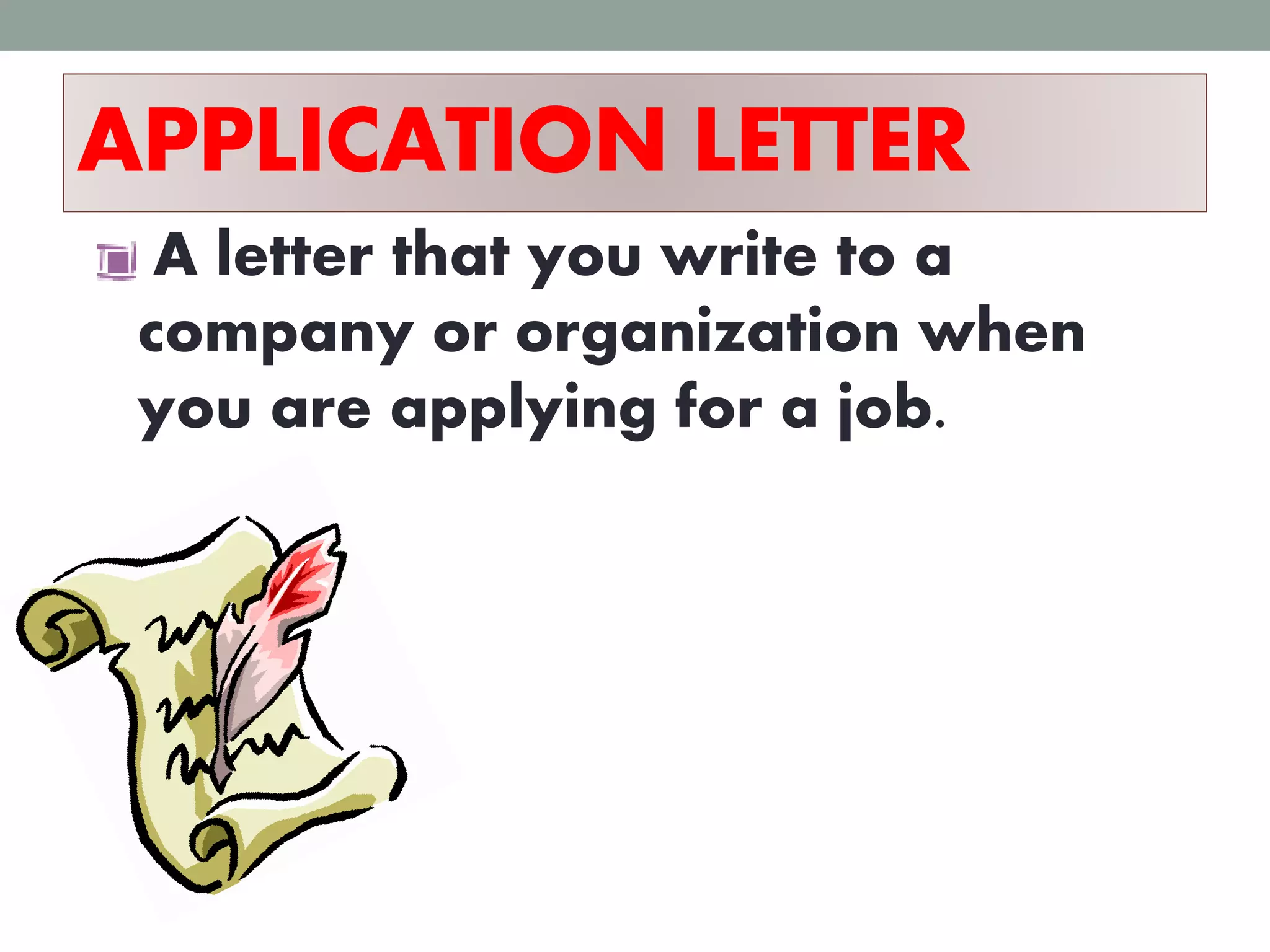 Writing an application letter | PPTX