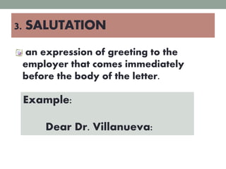 Writing an application letter | PPTX