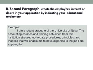Writing an application letter | PPTX