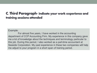 Writing an application letter | PPTX