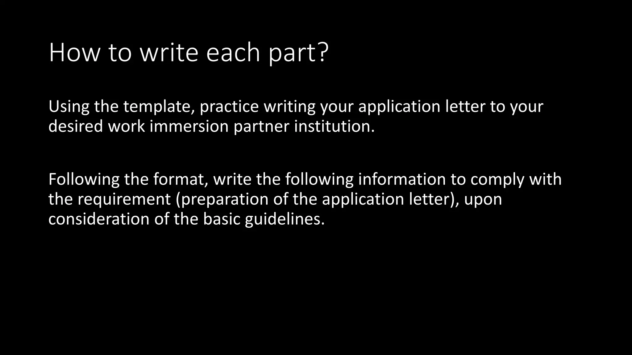 Writing an application letter | PPTX
