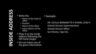 Writing an application letter | PPTX