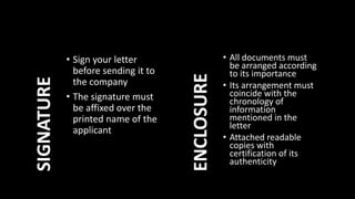 Writing an application letter | PPTX