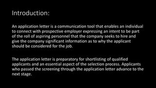 Writing an application letter | PPTX