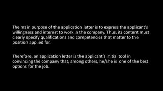 Writing an application letter | PPTX