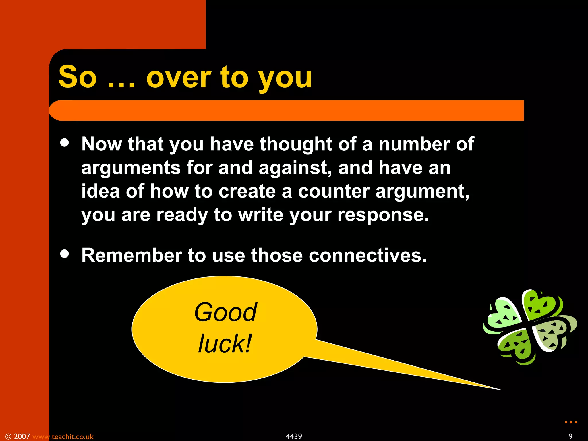 Writing An Argument | PPT