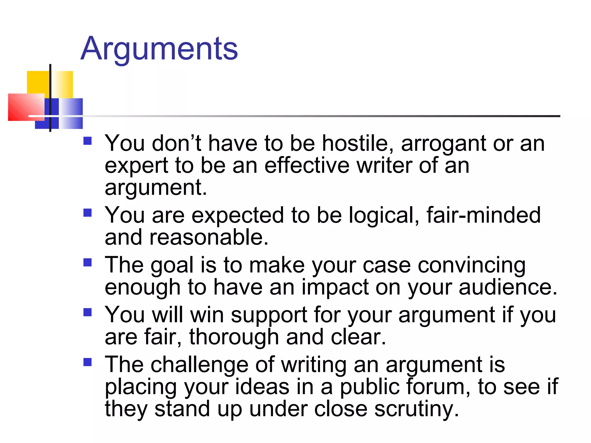 Writing an argument | PPT