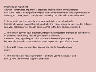 Writing an argument | PPTX