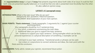 Writing an argumentative essay | PPT