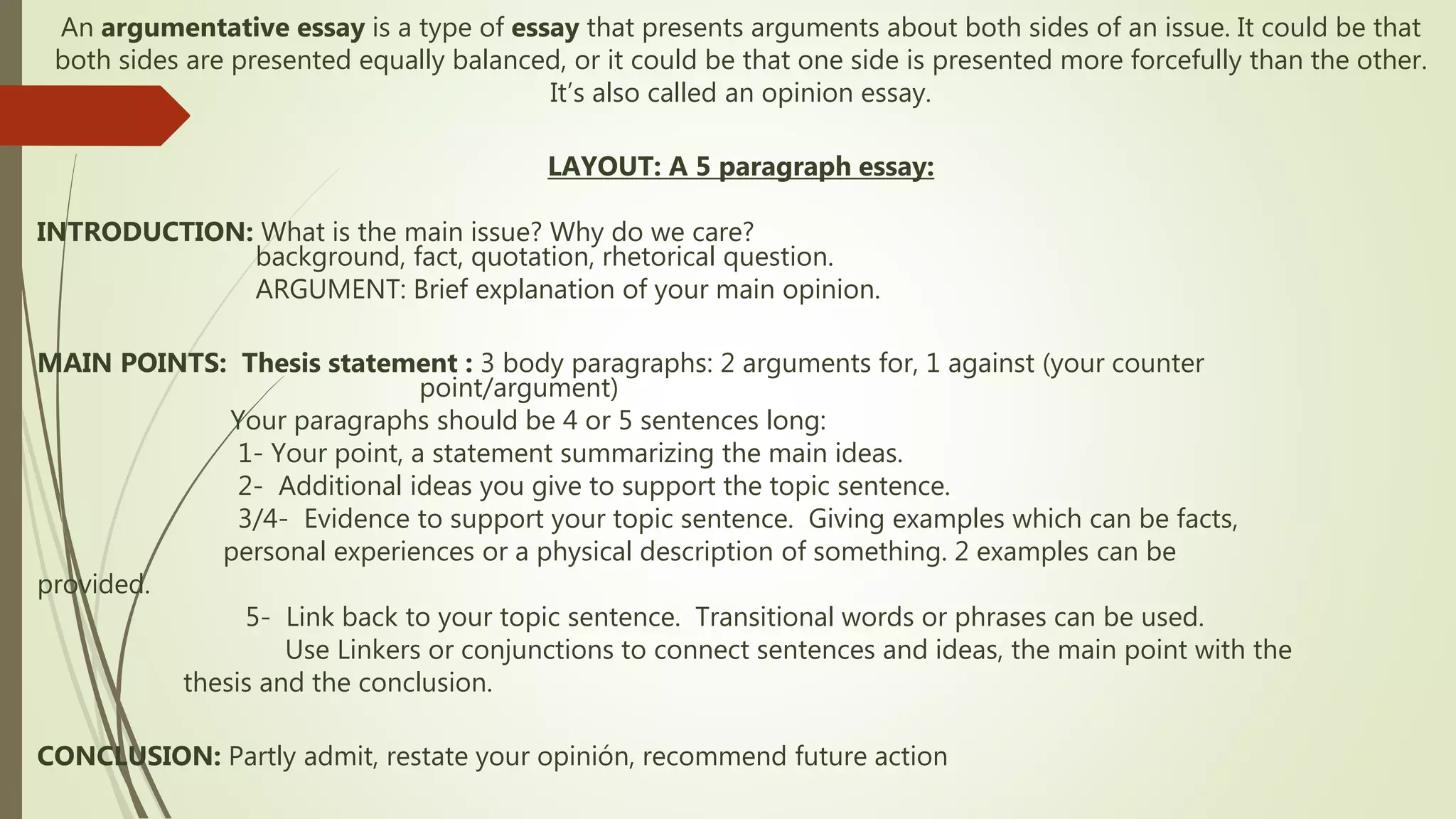 Writing an argumentative essay | PPT