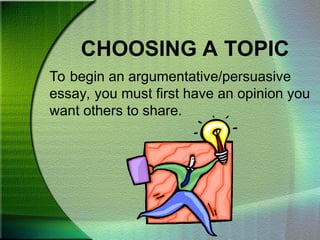 Guide to Writing an Argumentative Essay.ppt