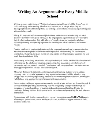 Writing An Argumentative Essay Middle School.pdf