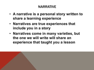 Writing a narrative | PPTX