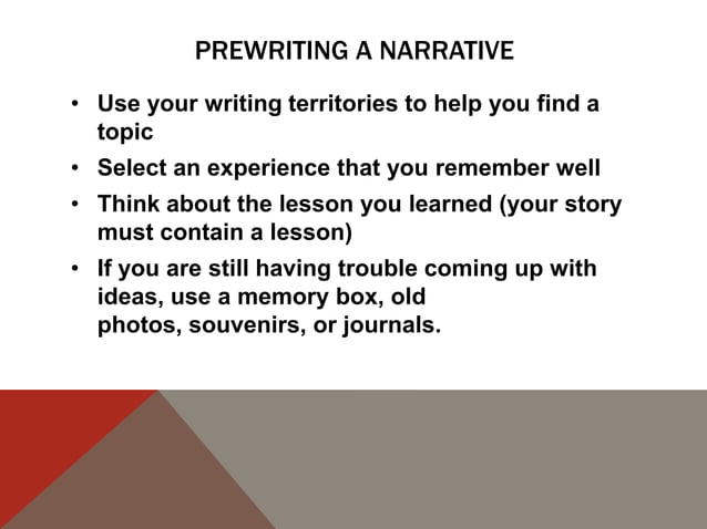 Writing a narrative | PPTX | Screenwriting | Content Production