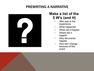 Writing a narrative | PPTX