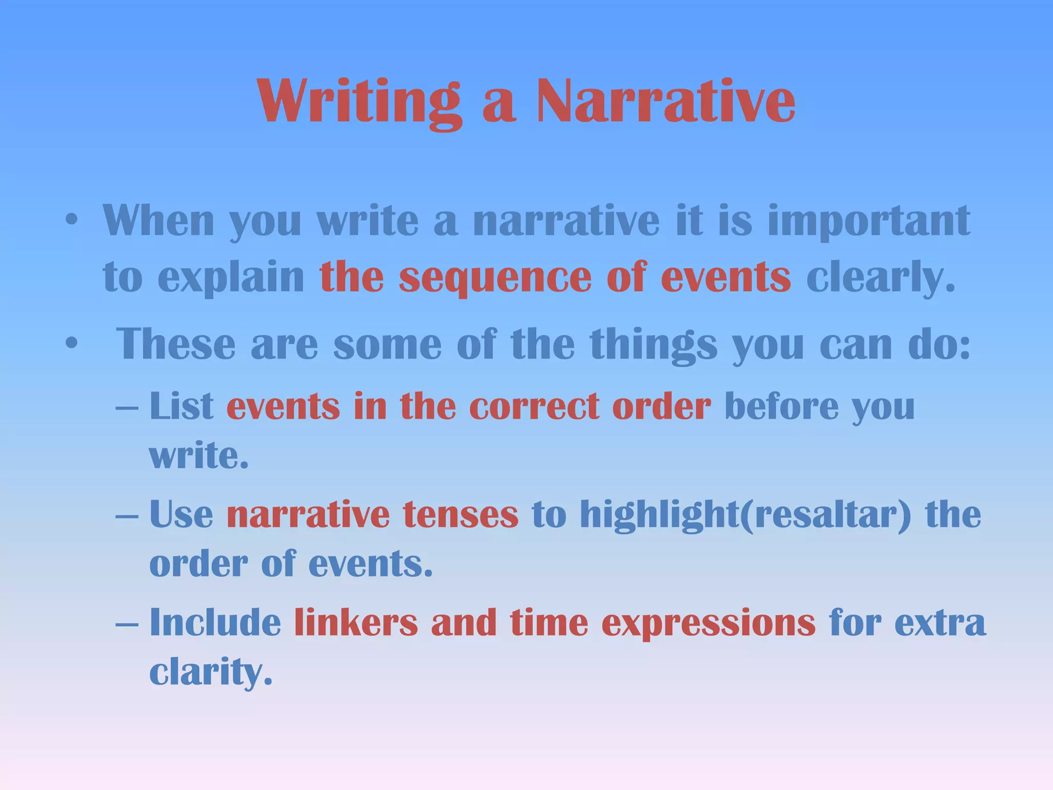 Writing a narrative | PPT