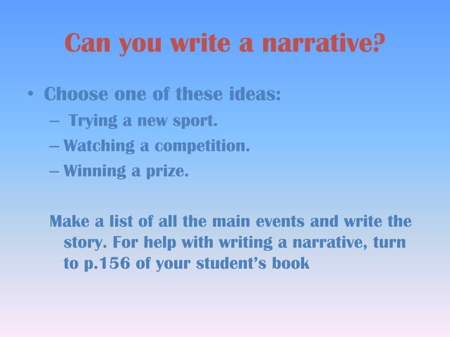 Writing a narrative | PPT